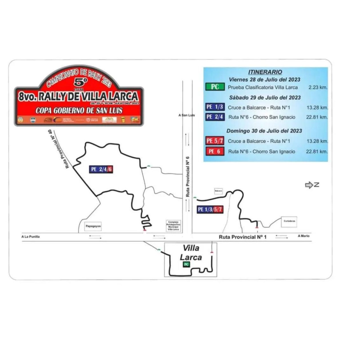 Se confirmó el recorrido del Rally de Villa Larca | InfoMerlo.com ...